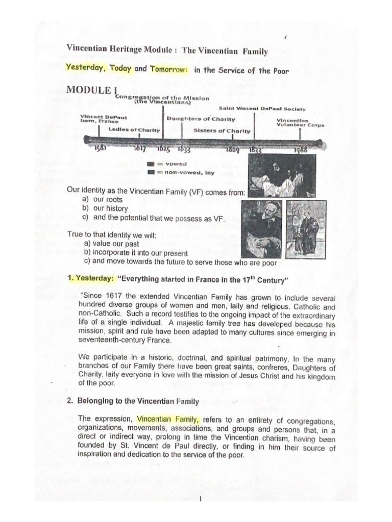 Vincentian Heritage Module The Vincentian Family | PDF