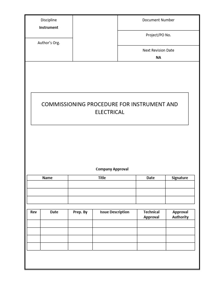 Instrument and Electrical Commissioning Guide | PDF | Instrumentation ...