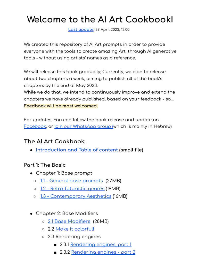 Ai Art Cookbook Pdf Computing