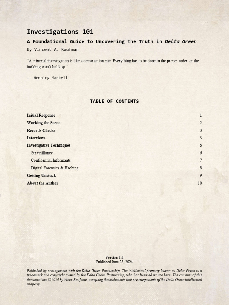 Investigations 101 (v1.0) - A Foundational Guide To Uncovering The ...