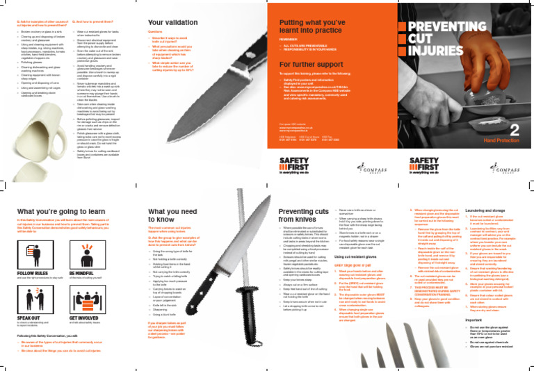 Preventing Cut Injuries in the Workplace | PDF | Knife
