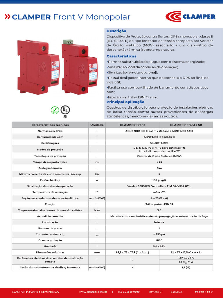 Front V 275v 45ka - CDI 019114 | PDF