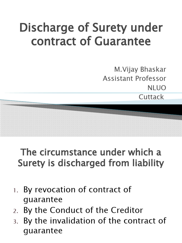 Discharge of Surety in Guarantees | PDF | Guarantee | Private Law