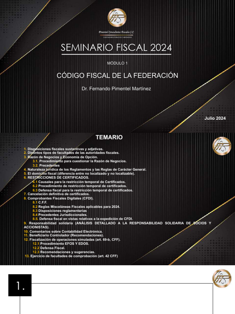 Seminario Fiscal 2024: Temario y Análisis | PDF | Contabilidad | Gobierno