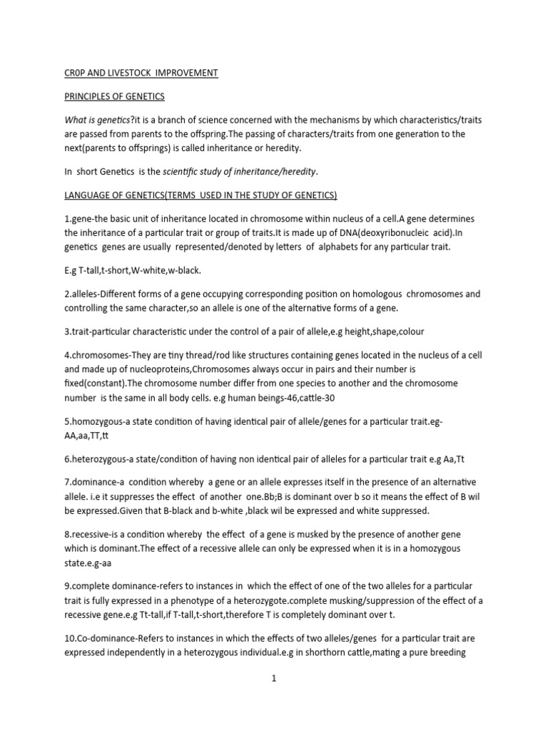 Module 5 Genetics Pdf Ploidy Dominance Genetics