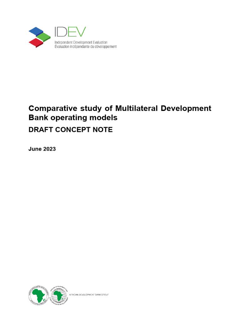 Concept Note - Comparative Study MDB Operating Models | PDF | Organizational Structure | Evaluation