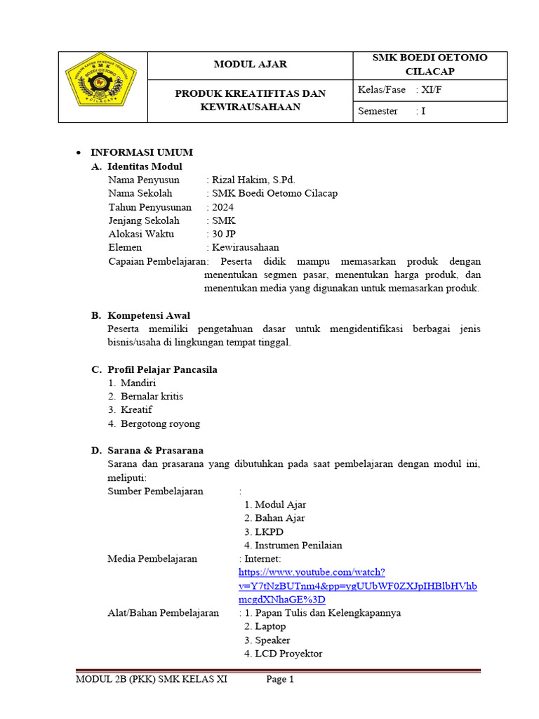 Modul 2B Peluang Usaha | PDF