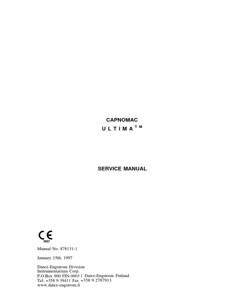Capnomac Ultima - Datex Ohmeda | PDF | Digital To Analog Converter | Gases