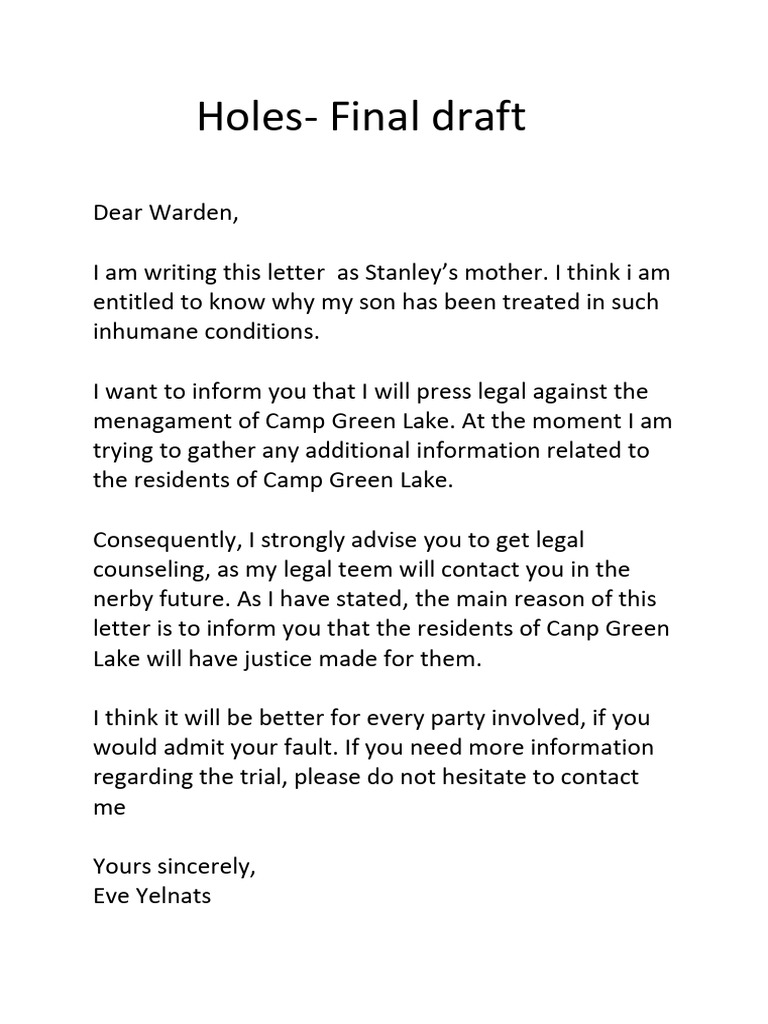 Holes - Final Draft | PDF | Law