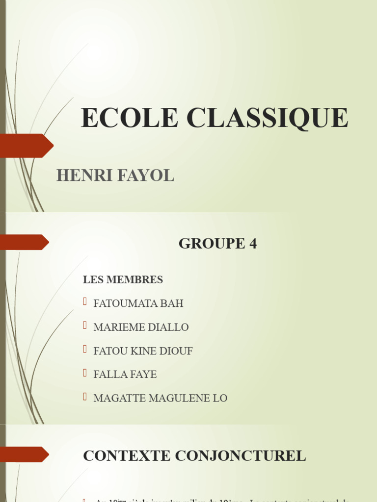L'École Classique de Management de Fayol | PDF | Économie | Business