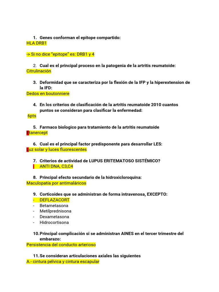 Preg Reuma | PDF | Artritis Reumatoide | Medicina