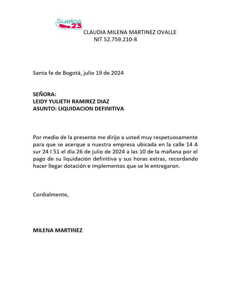 Liquidacion Leidy Ramirez | PDF