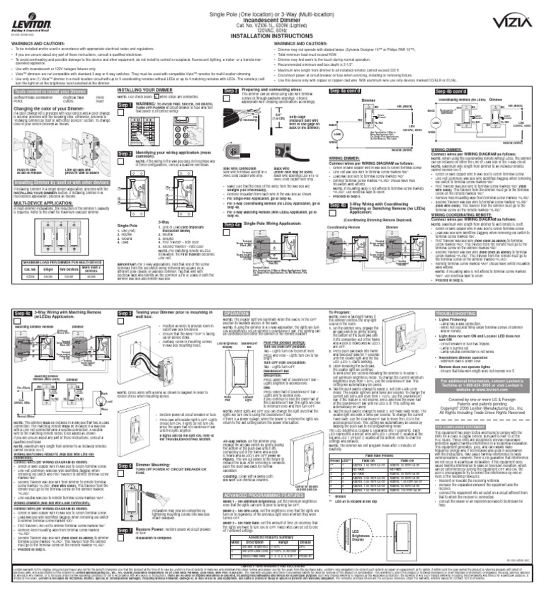 VZI06 Instructions 02C | PDF | Electrical Wiring | Light