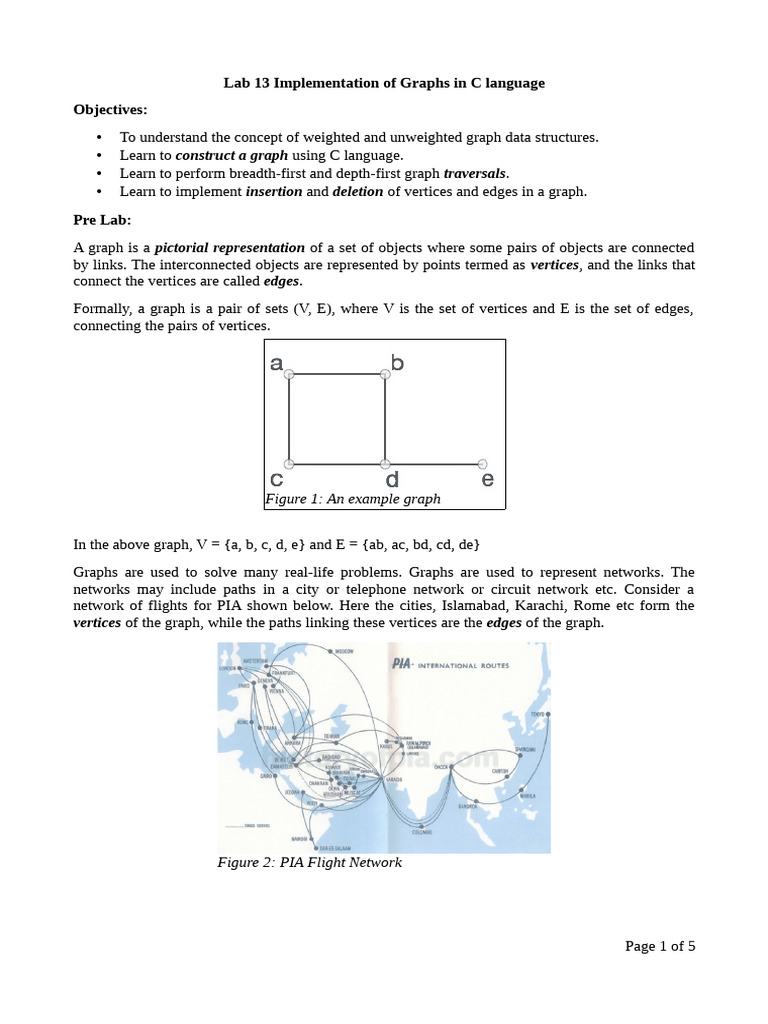 Lab 13 Implementation of Graphs | PDF | Graph Theory | Theoretical Computer Science