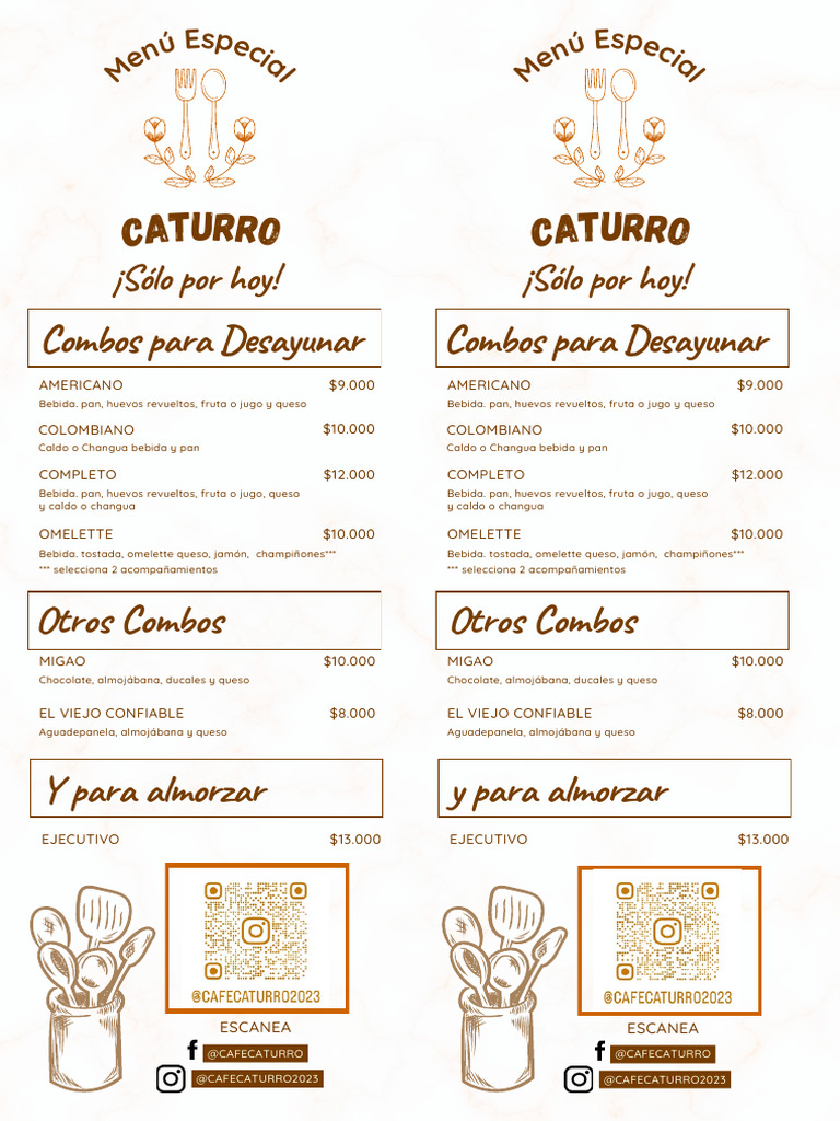 Menú Desayunos y Almuerzos | PDF | Cocina latinoamericana | Panes