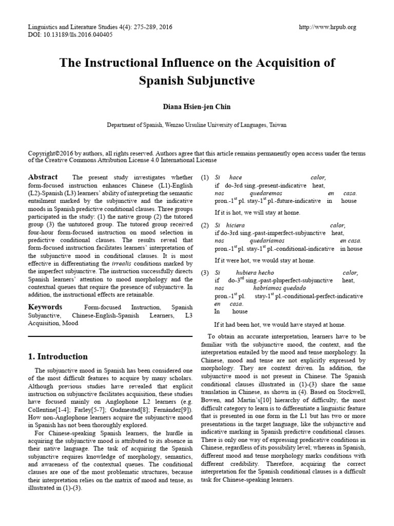 2016 Chin Hsien-Jen Diana The Instructional Influence On The ...