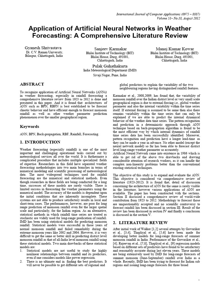 Forecasting A Comprehensive Literature R | PDF | Forecasting | Artificial Neural Network