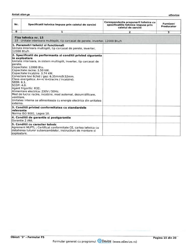 Fise Tehnice SIA | PDF