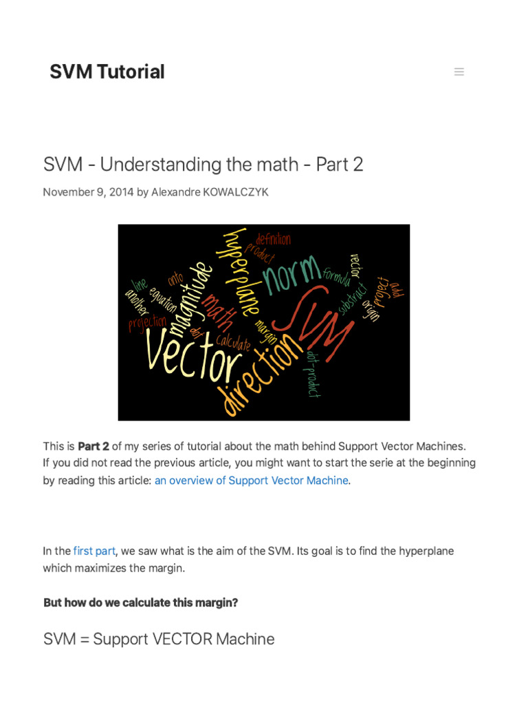 SVM-Part2 | Download Free PDF | Support Vector Machine | Euclidean Vector