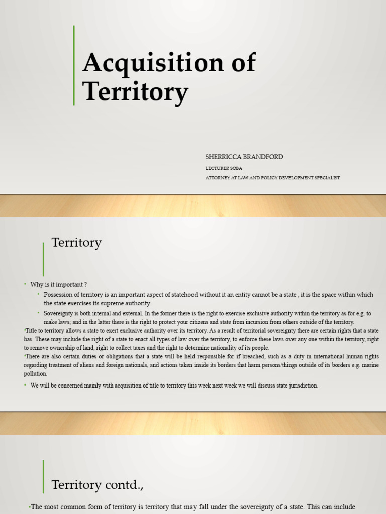 Understanding Territory Acquisition Methods | PDF | International ...