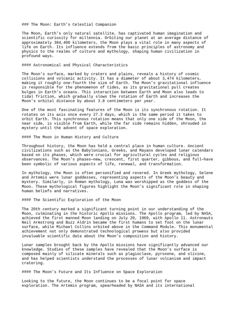 Moon | PDF | Moon | Earth