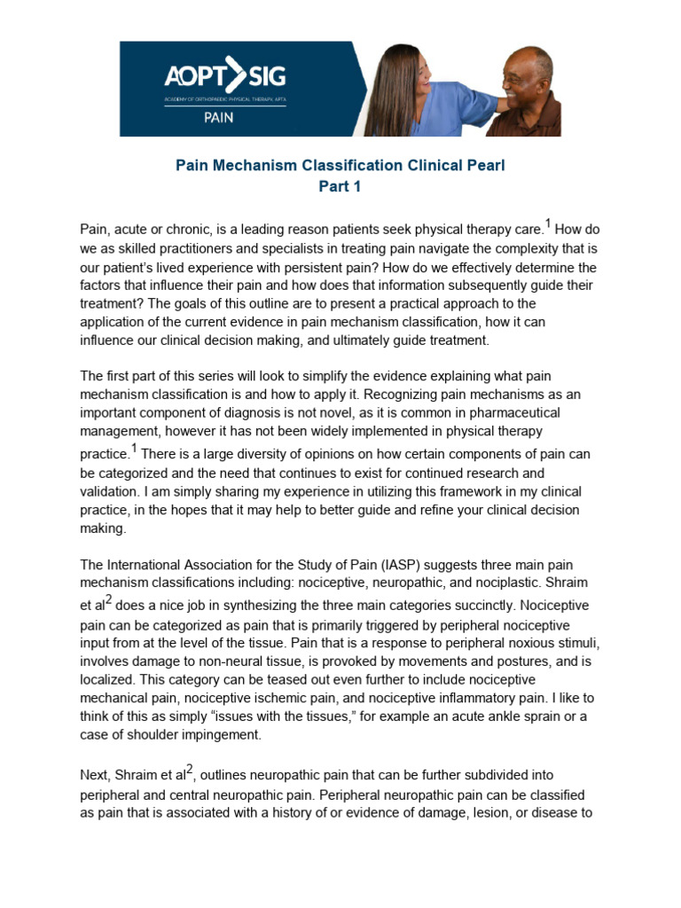 Pain_Mechanism_Classification_Clinical_Pearl_Part_1 | PDF | Pain ...