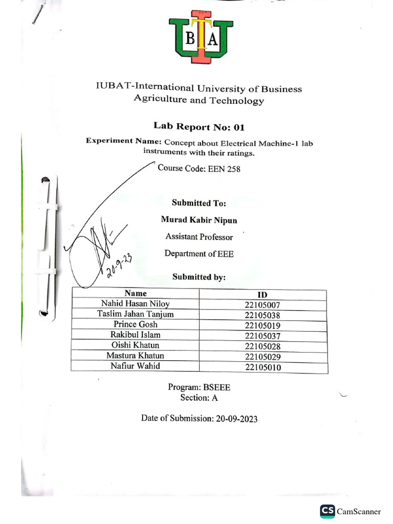 EEN-258 - Lab Report. | PDF