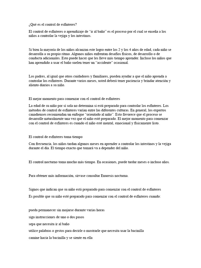 Qué Es El Control de Esfínteres | PDF | Aprendizaje Qué Es El Control de Esfínteres | PDF | Aprendizaje