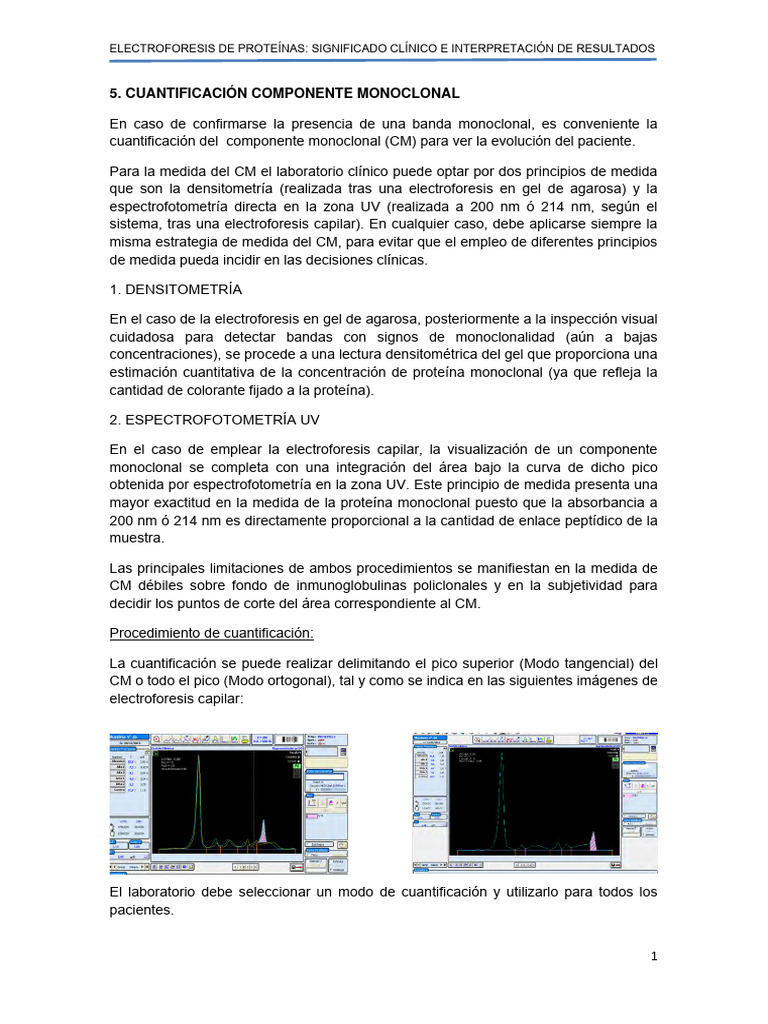 Cuantificación de Componente Monoclonal | PDF | Electroforesis ...