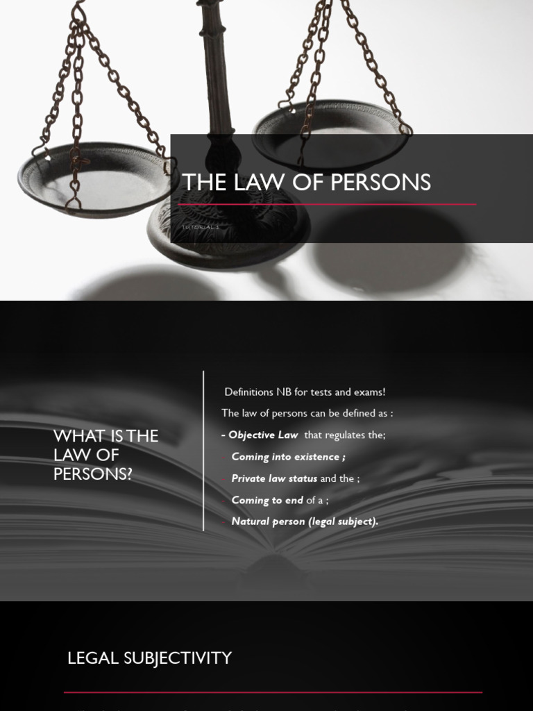 Law of Persons Tutorial 1 2024 | PDF