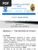Code of Ethics Multiple Choice Questions | PDF | Morality | Justice