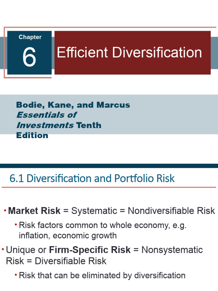 Investment Analysis Chapter 6 Efficient Diversification | PDF | Diversification (Finance ...
