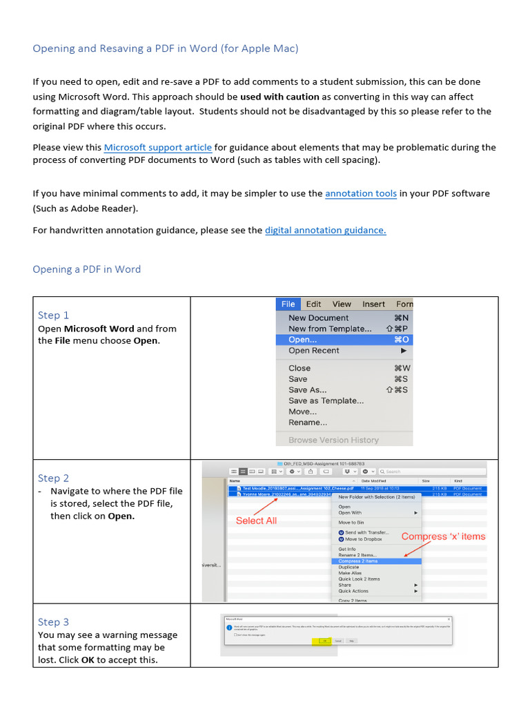 Open and Resave PDF in Word | PDF | Microsoft Word | Computer File