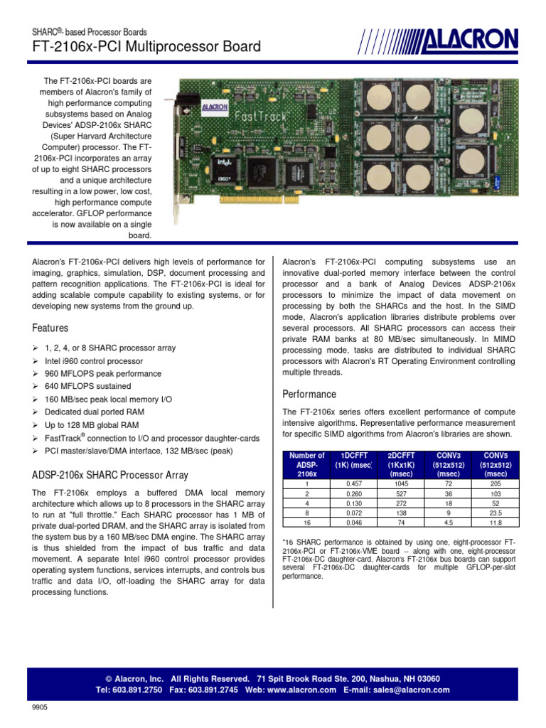 FT 2106x PCI | PDF | Central Processing Unit | Random Access Memory