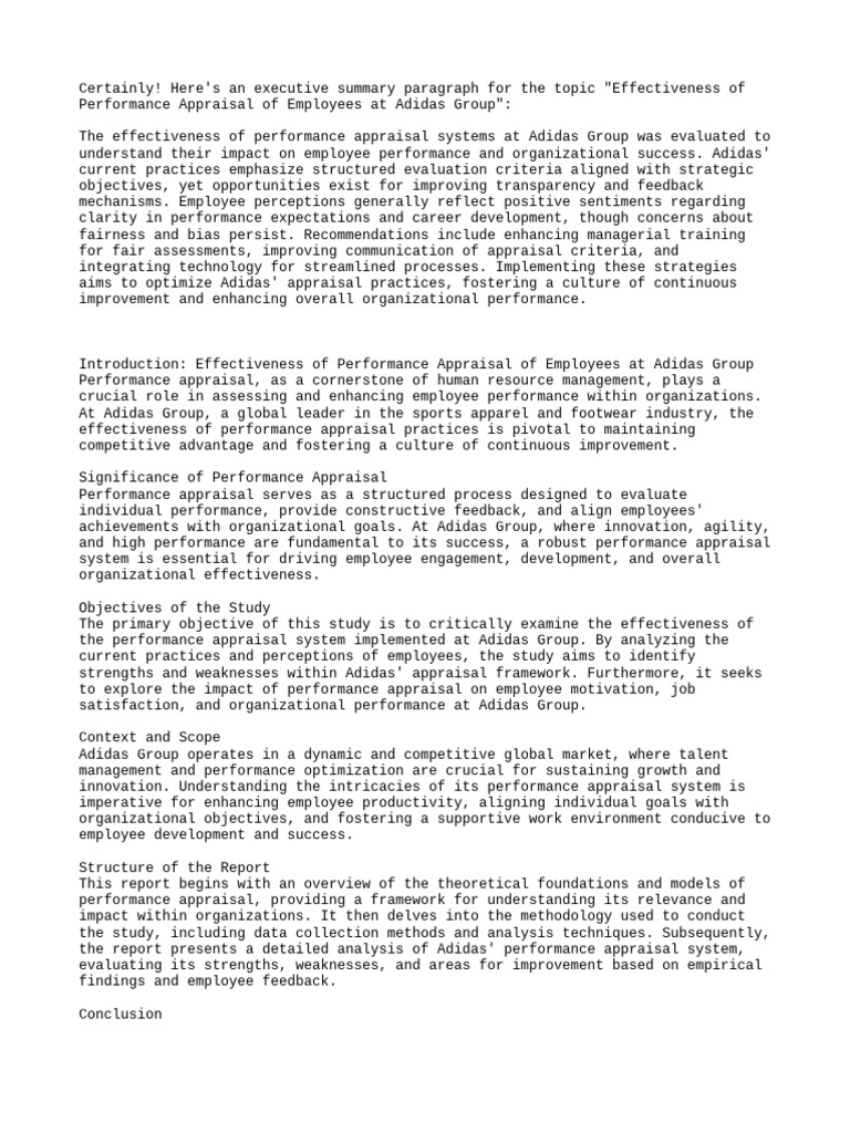 Mba 4TH Sem Project Performance Appraisal | PDF | Performance Appraisal ...