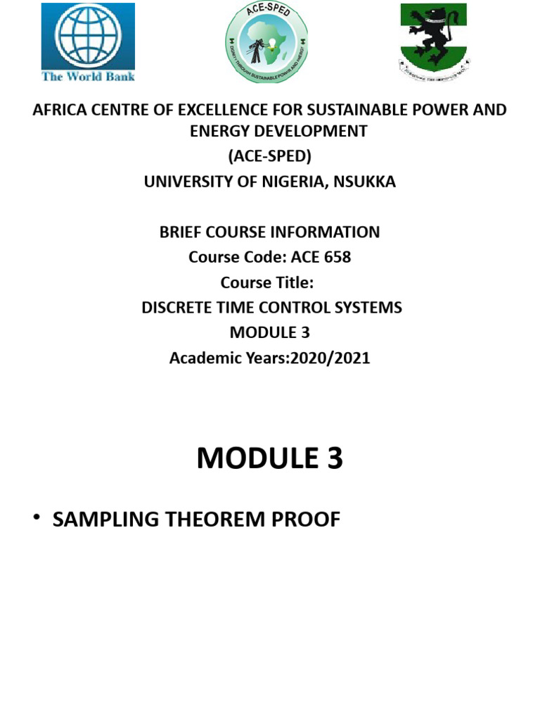 Module 3 SAMPLING THEOREM PROOF | PDF | Spectral Density | Fourier Analysis