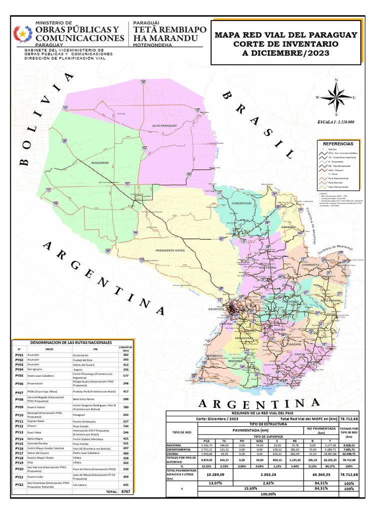 Mapa Py Corte Dic 2023 | PDF | Tecnología geográfica | Cartografía
