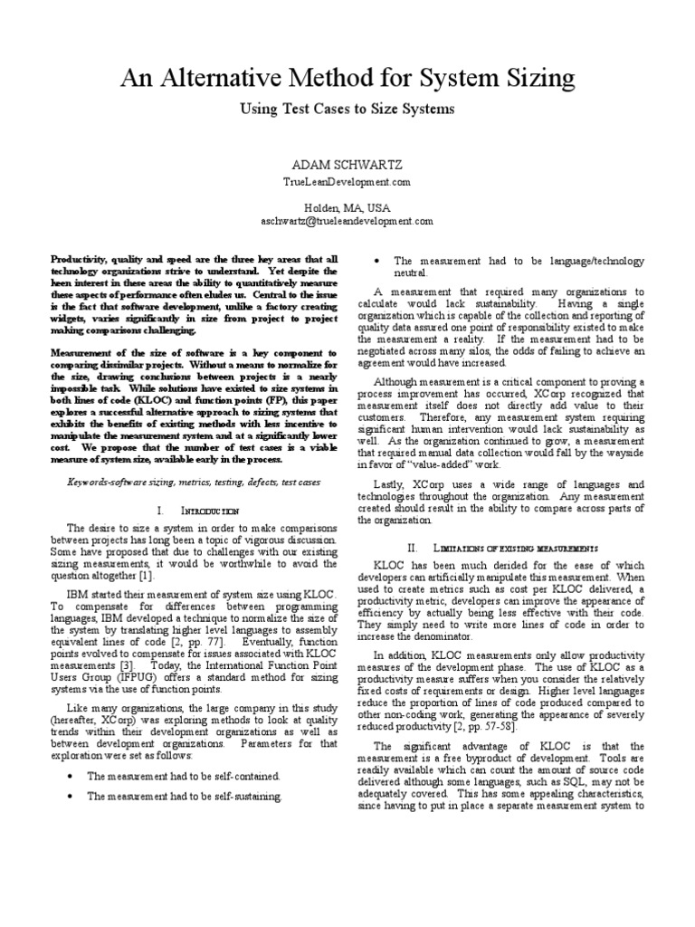 Schwartz - An Alternative Method For System Sizing | PDF | Correlation ...