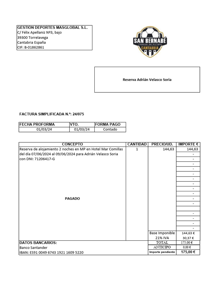 Proforma 24-075 | PDF