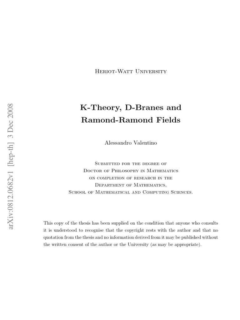 K-Theory, D-Branes and Ramond-Ramond Fields | PDF | String Theory | Gauge Theory