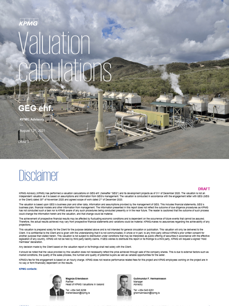 KPMG Valuation GEG Ehf | PDF | Valuation (Finance) | Economies