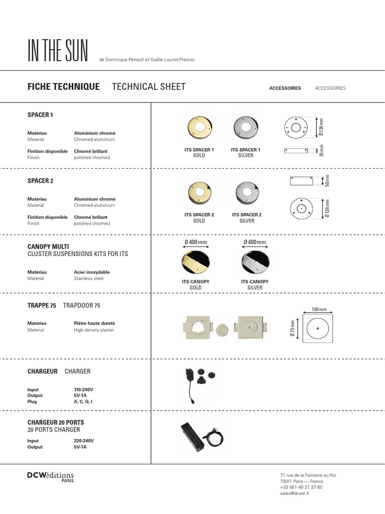 Technical Sheet for Lighting Accessories | PDF | Metals