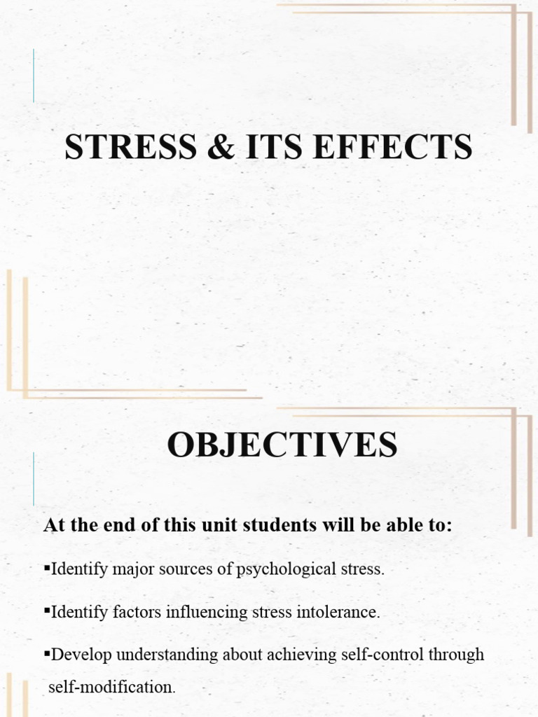 Stress & Its Effects | PDF | Stress (Biology) | Anxiety