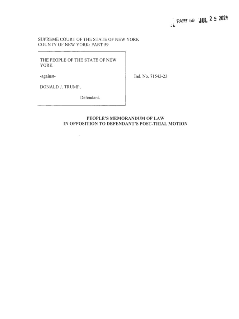 NY Court Rejects Trump's Motion | PDF | Presidents Of The United States ...