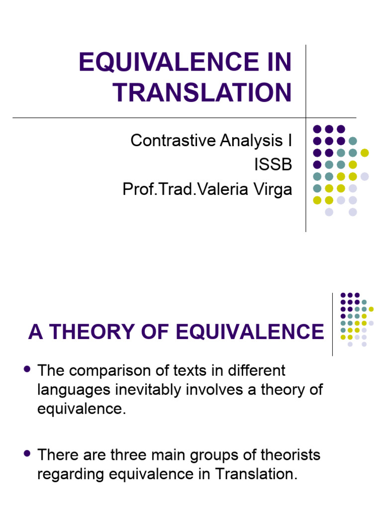 Equivalence in Translation | PDF | Linguistics | Translations