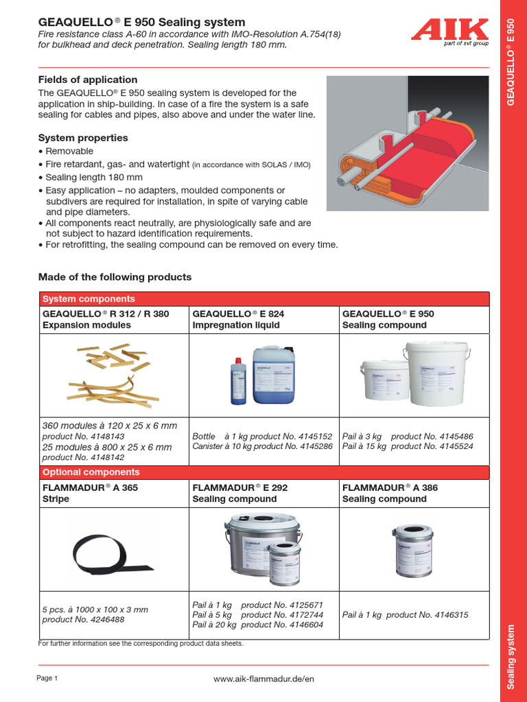 GEAQUELLO® E 950 Sealing System Guide | PDF | Wall | Pipe (Fluid ...