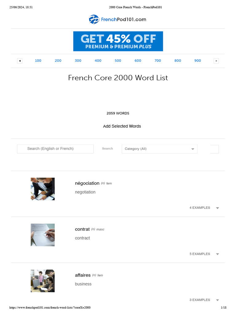2000 Core French Words - FrenchPod101 | PDF | Mass Media | Human ...