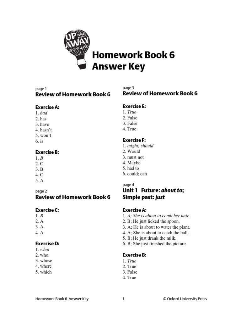 Uaa 06 Aa Homework Book Answer K | PDF | Grammar | Syntax