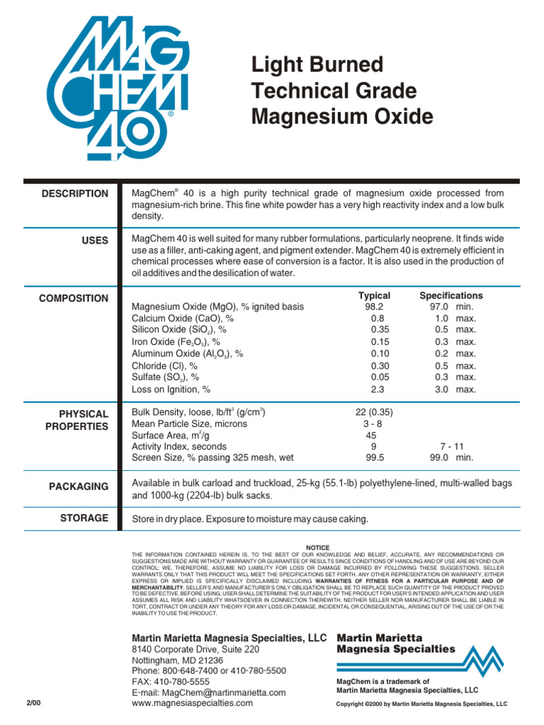 MagChem-40 | Download Free PDF | Legal Liability | Magnesium