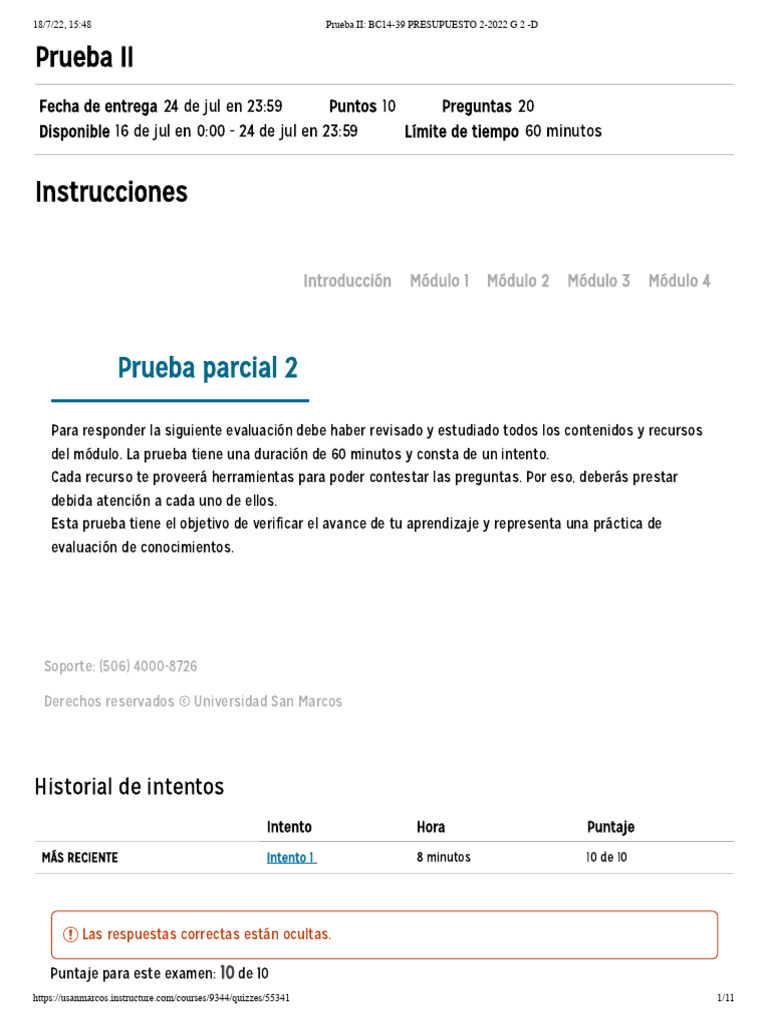 Prueba II - BC14-39 PRESUPUESTO 2-2022 G 2 - D | PDF | Presupuesto | Contabilidad
